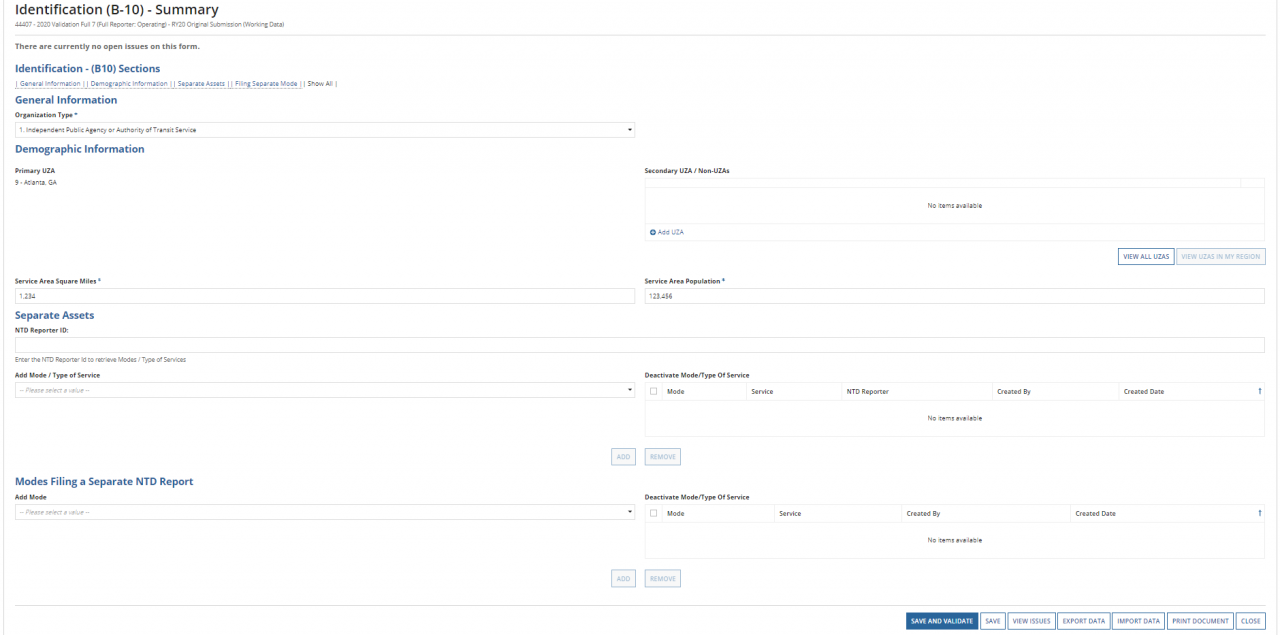 NTD Reporting System Forms | FTA